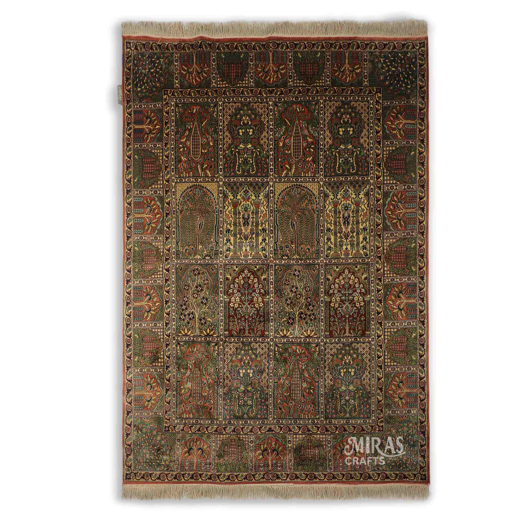 Shalimar Hand Knotted Pure Silk Rug by Rustum & Devi – Miras Crafts